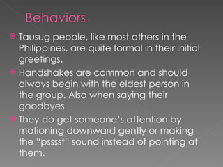Tausug behavior and personality | PPT