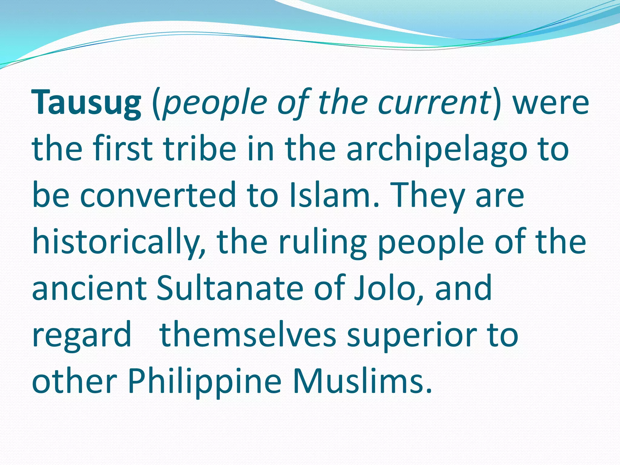 Tausug lifestyle | PPTX