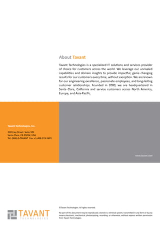 Tavant Technologies - Business Intelligence Brochure | PDF