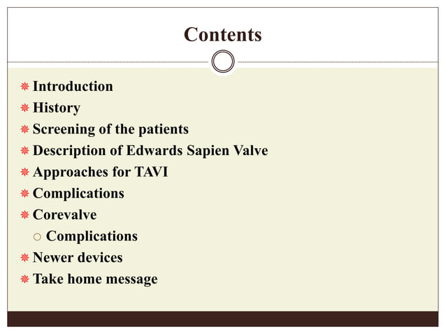 TAVI | PPTX | Heart and Cardiovascular Diseases | Diseases and Conditions