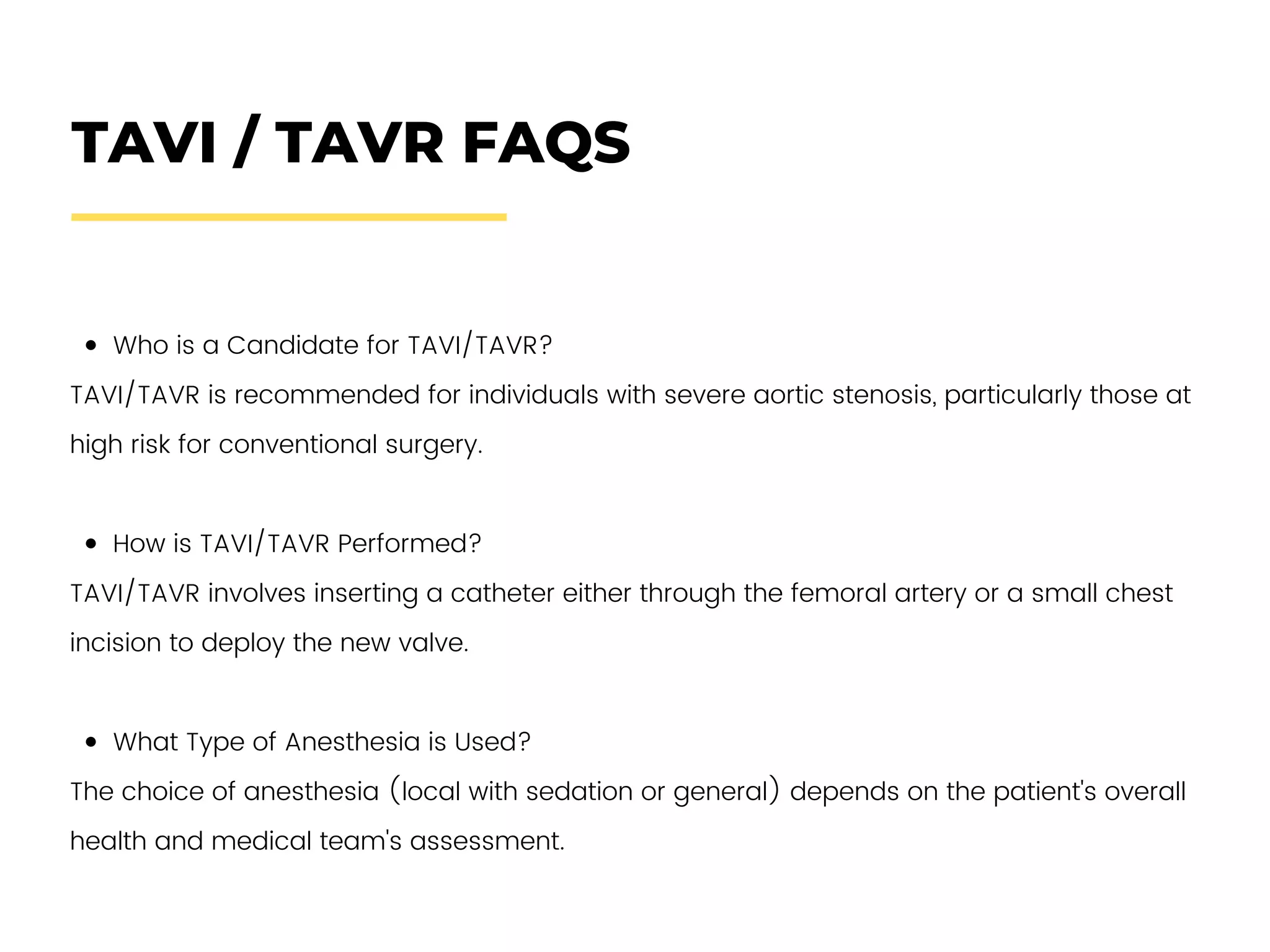 TAVI / TAVR Procedures | PDF