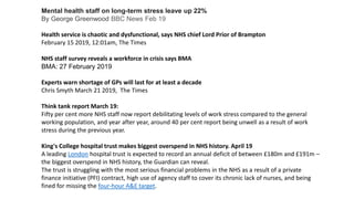 The ‘Impossibility’ of Working in the Current NHS | PPTX