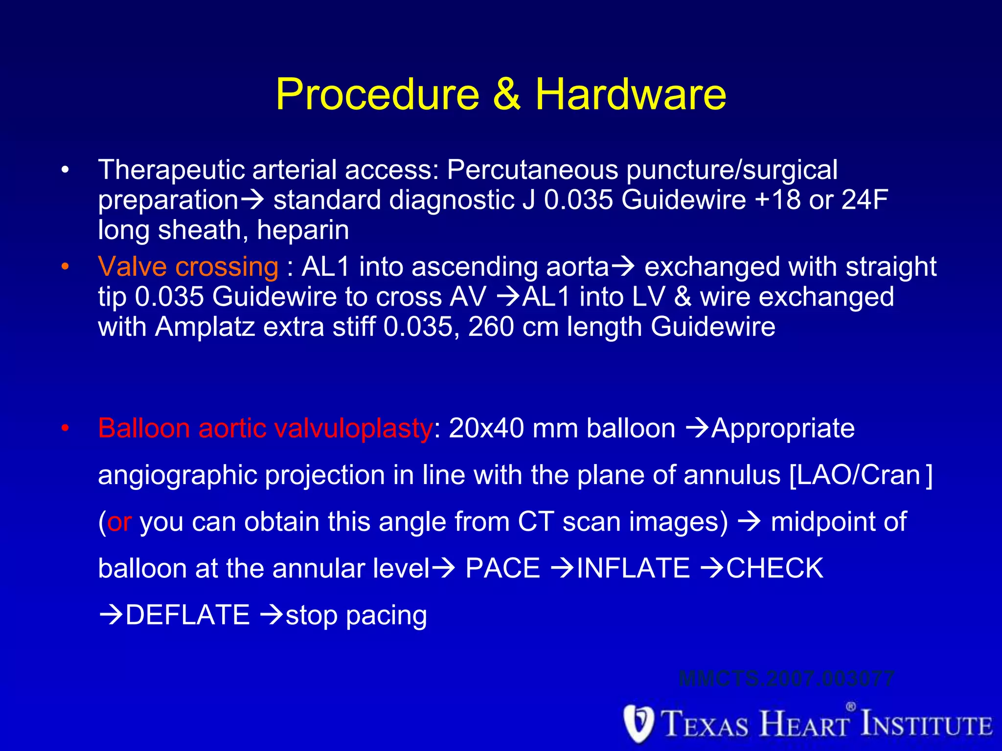 TAVI procedure review with cases | PPTX