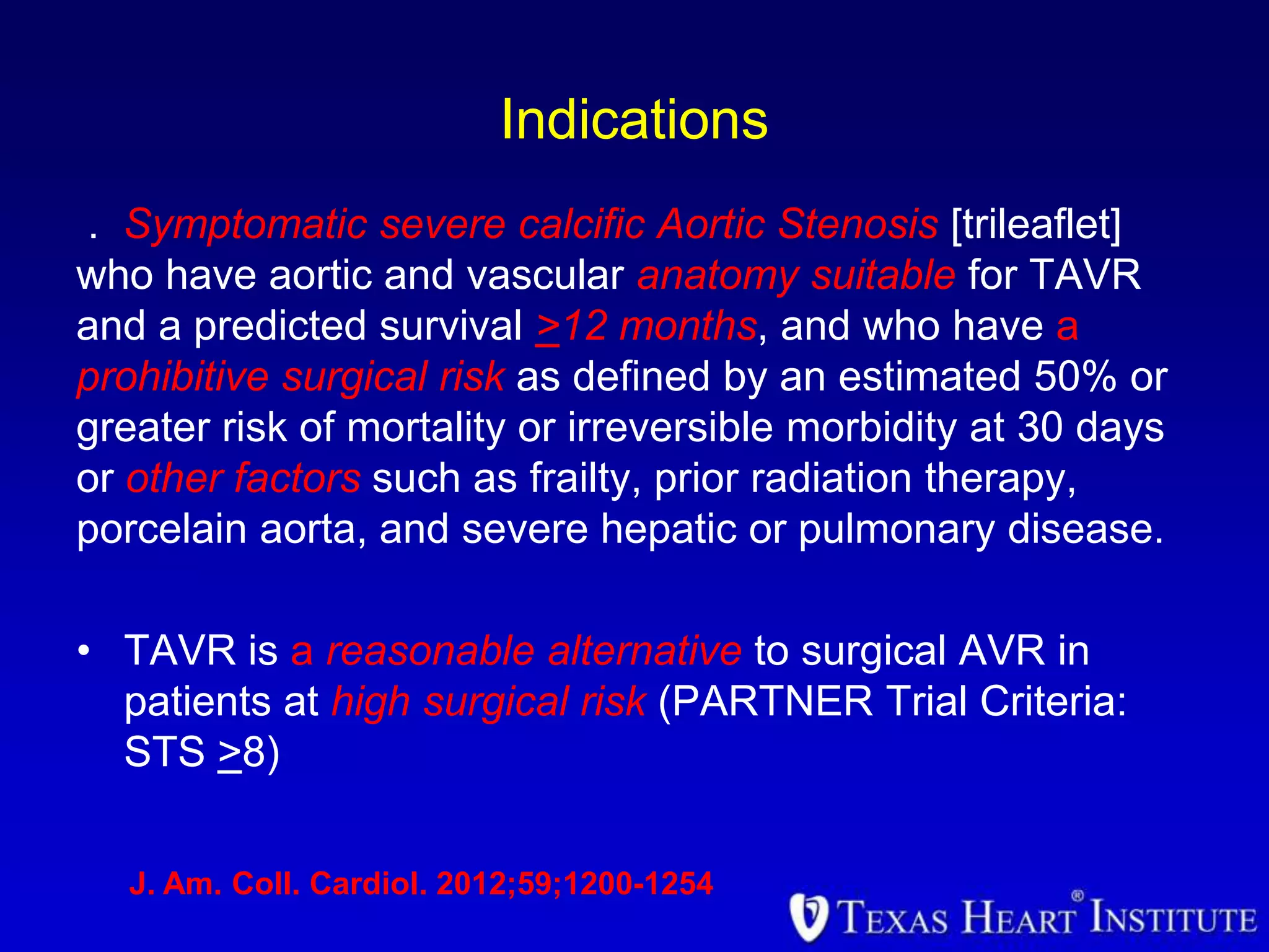 TAVI procedure review with cases | PPTX