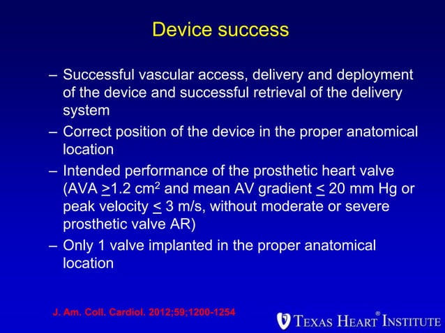 TAVI procedure review with cases | PPTX | Heart and Cardiovascular ...