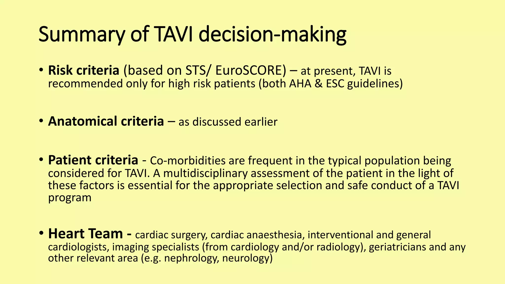 TAVI - Transcatheter Aortic Valve Implantation | PPTX