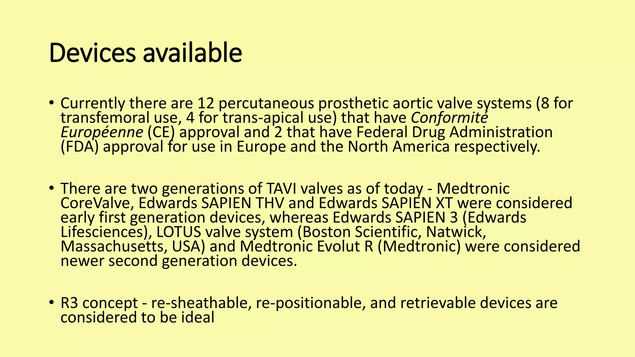 TAVI - Transcatheter Aortic Valve Implantation | PPTX