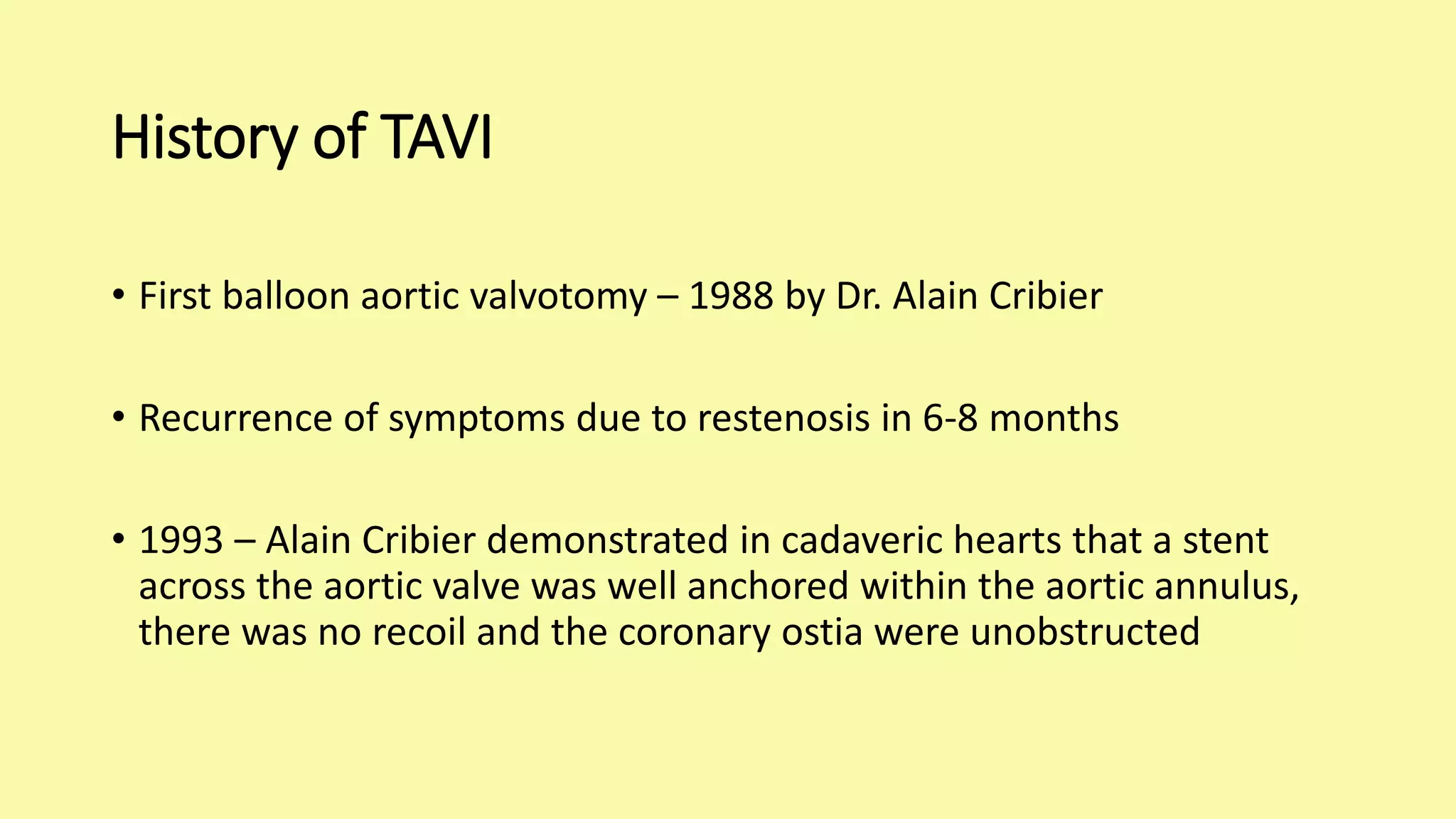 TAVI - Transcatheter Aortic Valve Implantation | PPTX