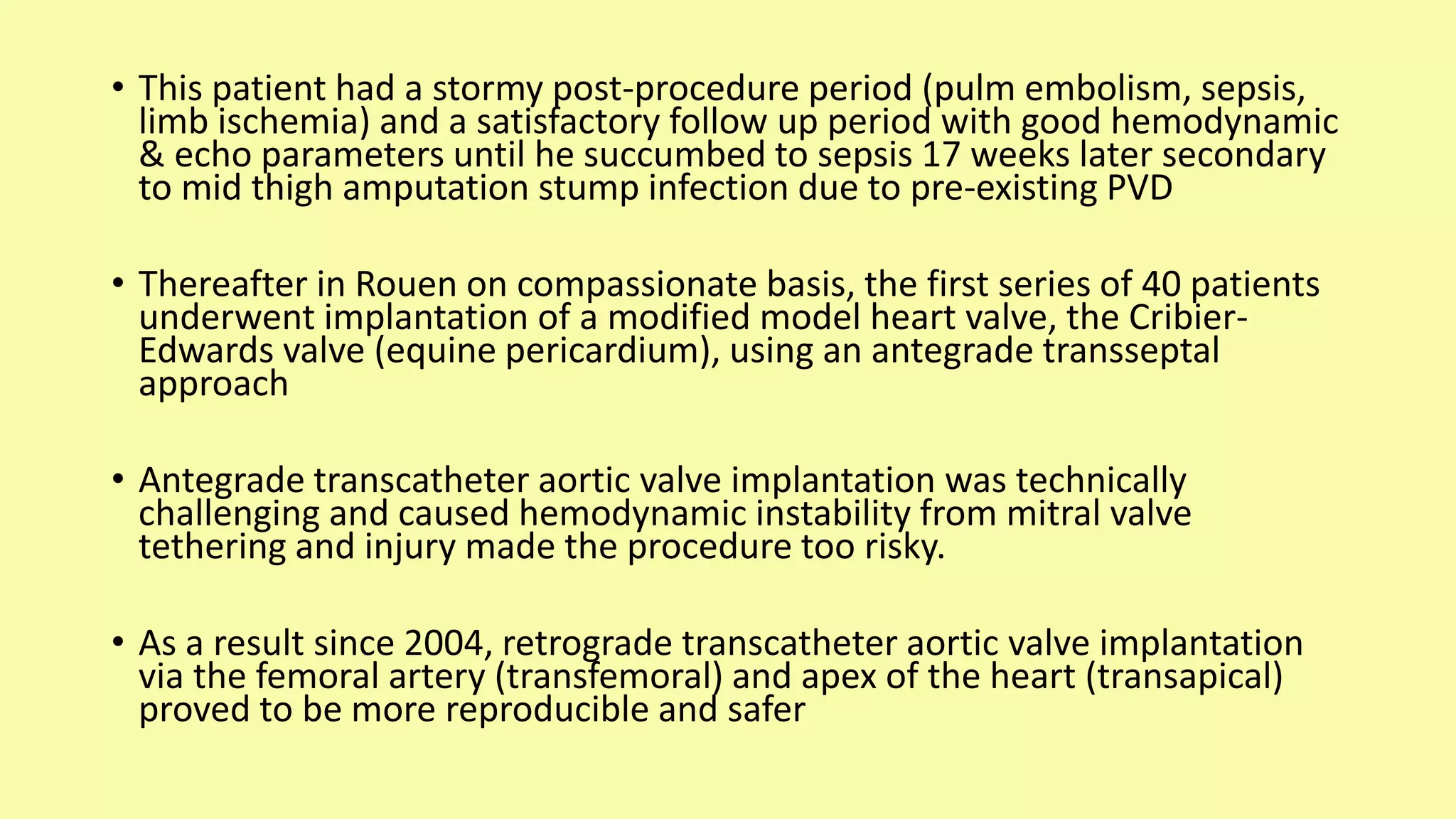 TAVI - Transcatheter Aortic Valve Implantation | PPTX