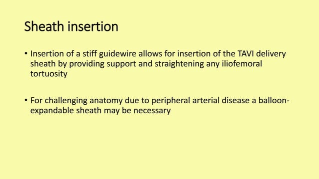 TAVI - Transcatheter Aortic Valve Implantation | PPTX | Heart and ...