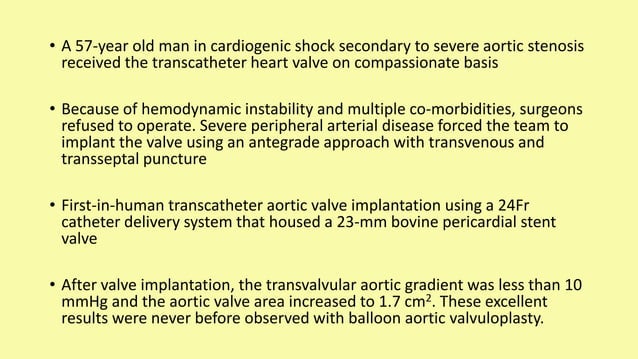 TAVI - Transcatheter Aortic Valve Implantation | PPTX | Heart and ...