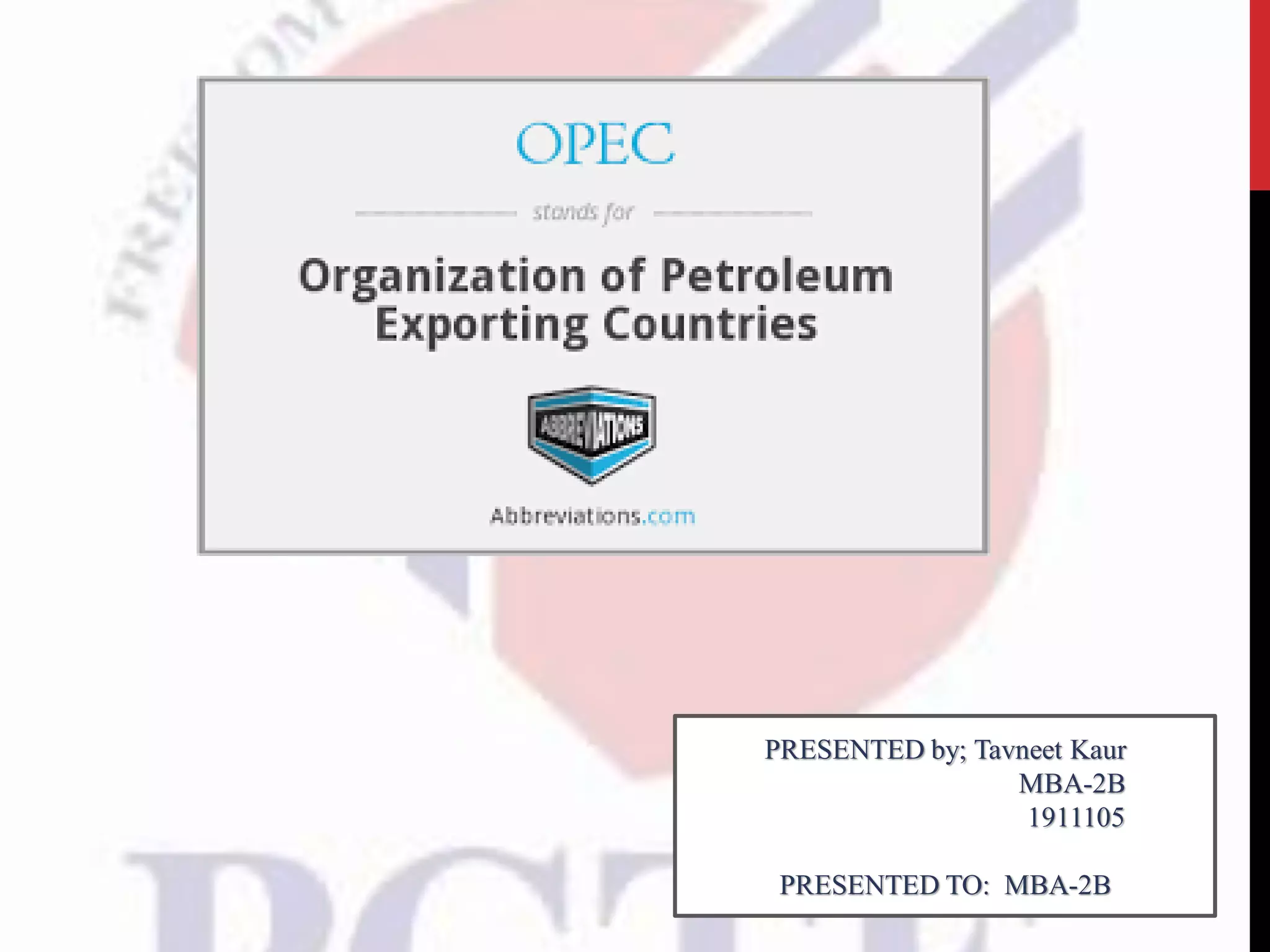 OPEC slideshare (2020) | PDF
