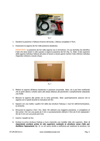 Tavolo Pieghevole Standard - Manuale Utente Rev. 05 | PDF
