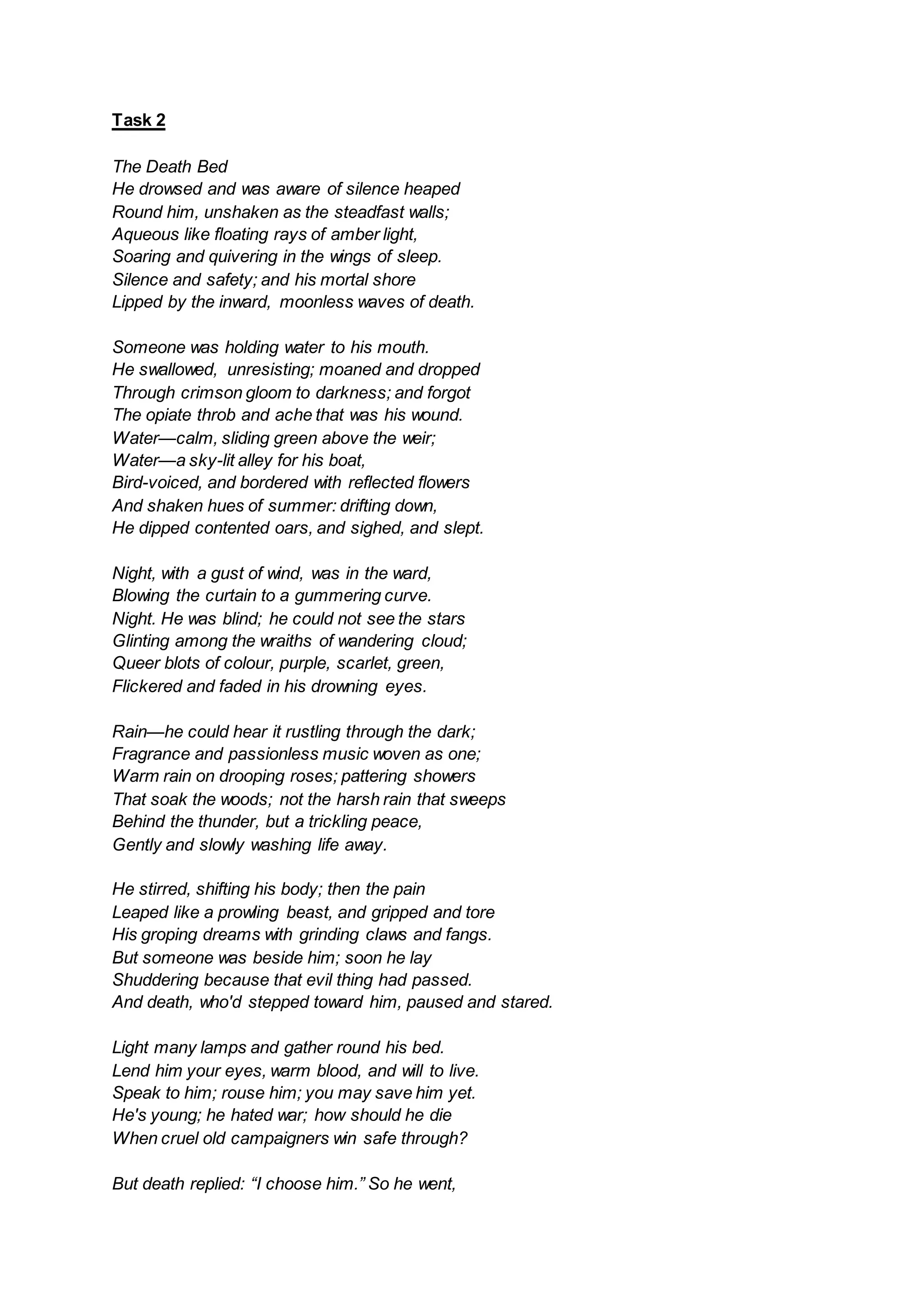 War poems | DOCX | Weather | Science