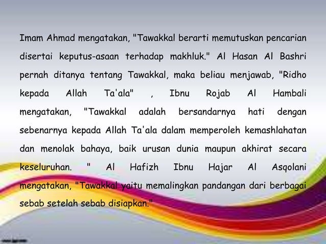 Presentasi Tawakkal (berserah diri pada allah) | PPTX Presentasi Tawakkal (berserah diri pada allah) | PPTX