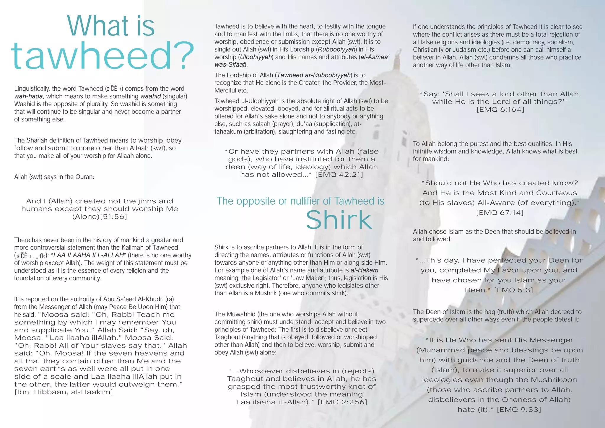 What is Tawheed | PDF