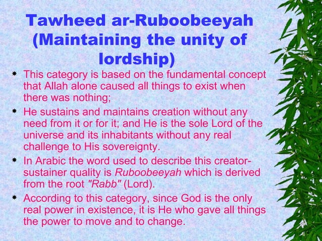 Tawheed and its types | PPT