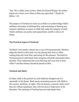 Tawheed And It's Types By Er Tawseef Qadir | PDF