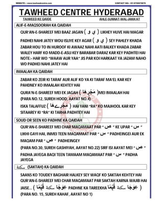 Tajweed Book by Tawheed Centre | PDF