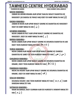 Tajweed Book by Tawheed Centre | PDF