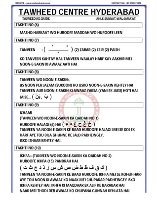 Tajweed Book by Tawheed Centre | PDF