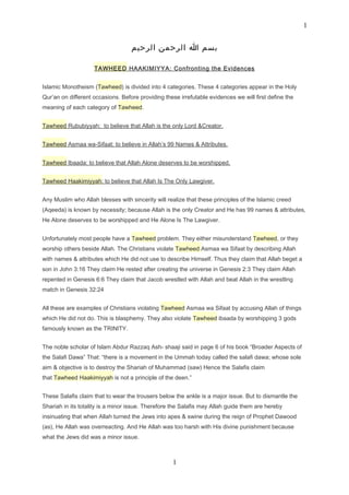 Tawheed Haakimiyya Confronting The Evidences | DOC