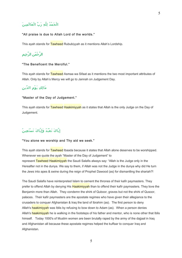 Tawheed Haakimiyya Confronting The Evidences | PDF