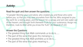 Tawheed (Part -2) | PPTX