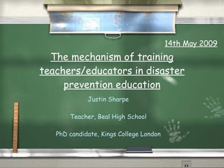 Teacher Training for Disaster Prevention Education | PPT