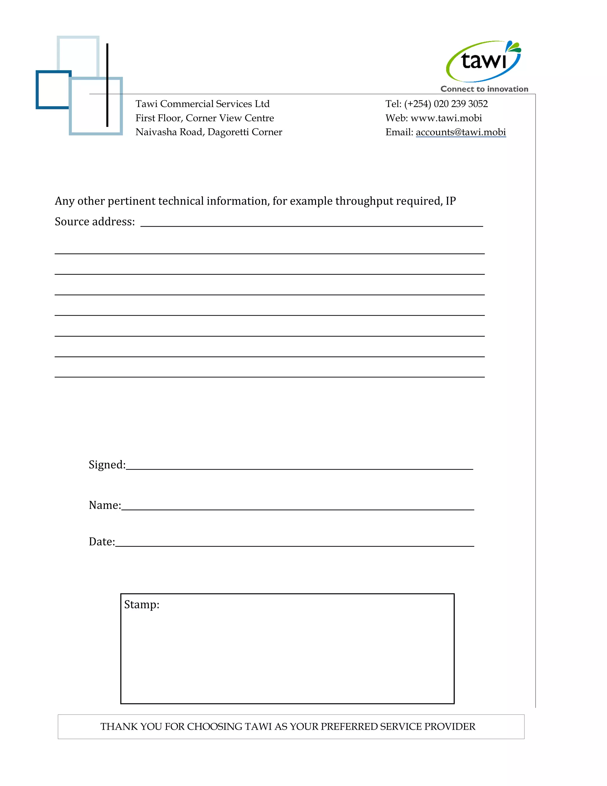 Tawi SMS Application Form - Sender Id | PDF