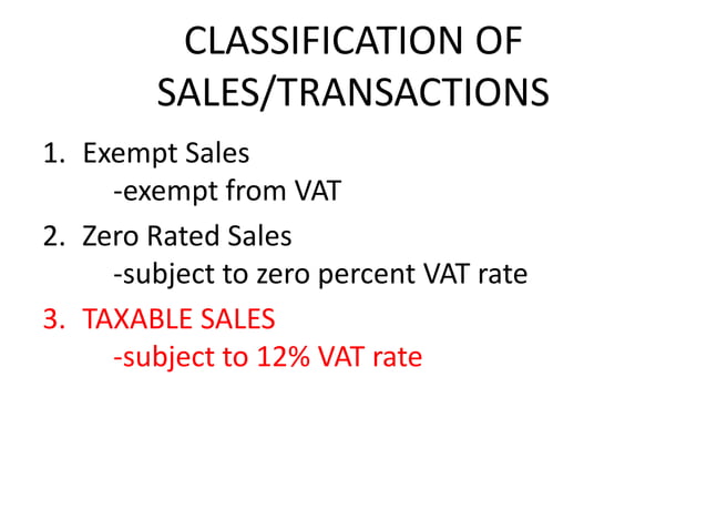 Value Added Tax (Taxable Sales) Philippines | PPTX
