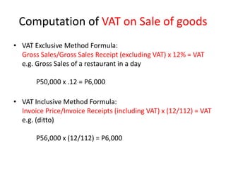 Value Added Tax (Taxable Sales) Philippines | PPTX