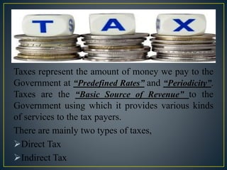 Taxation, Direct and Indirect Tax Macro Economics | PPTX