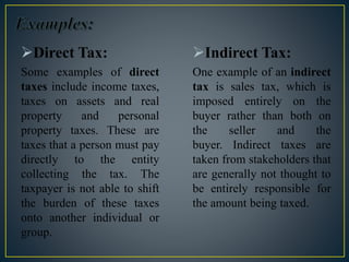 Taxation, Direct and Indirect Tax Macro Economics | PPTX
