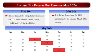A Comprehensive Guide from January to December for Income Tax Deadlines ...