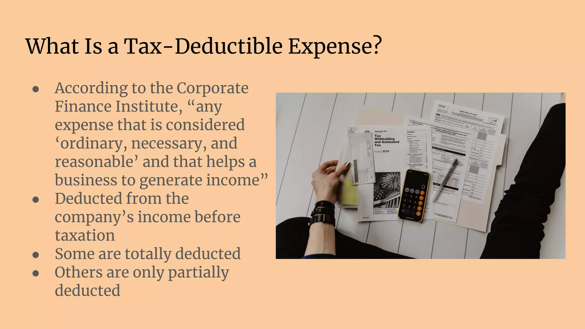 Tax deductible expenses | PDF