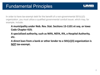 Tax-Exempt Financing: What 501c3 Organizations Should Know | PPTX