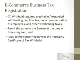 Tax Guidelines for E-Commerce Transactions in the Philippines | PDF