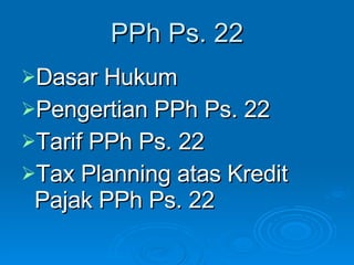 Tax Planning Atas Kredit Pajak | PPT