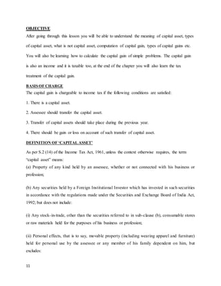 direct tax project - income from capital gains detailed study with ...