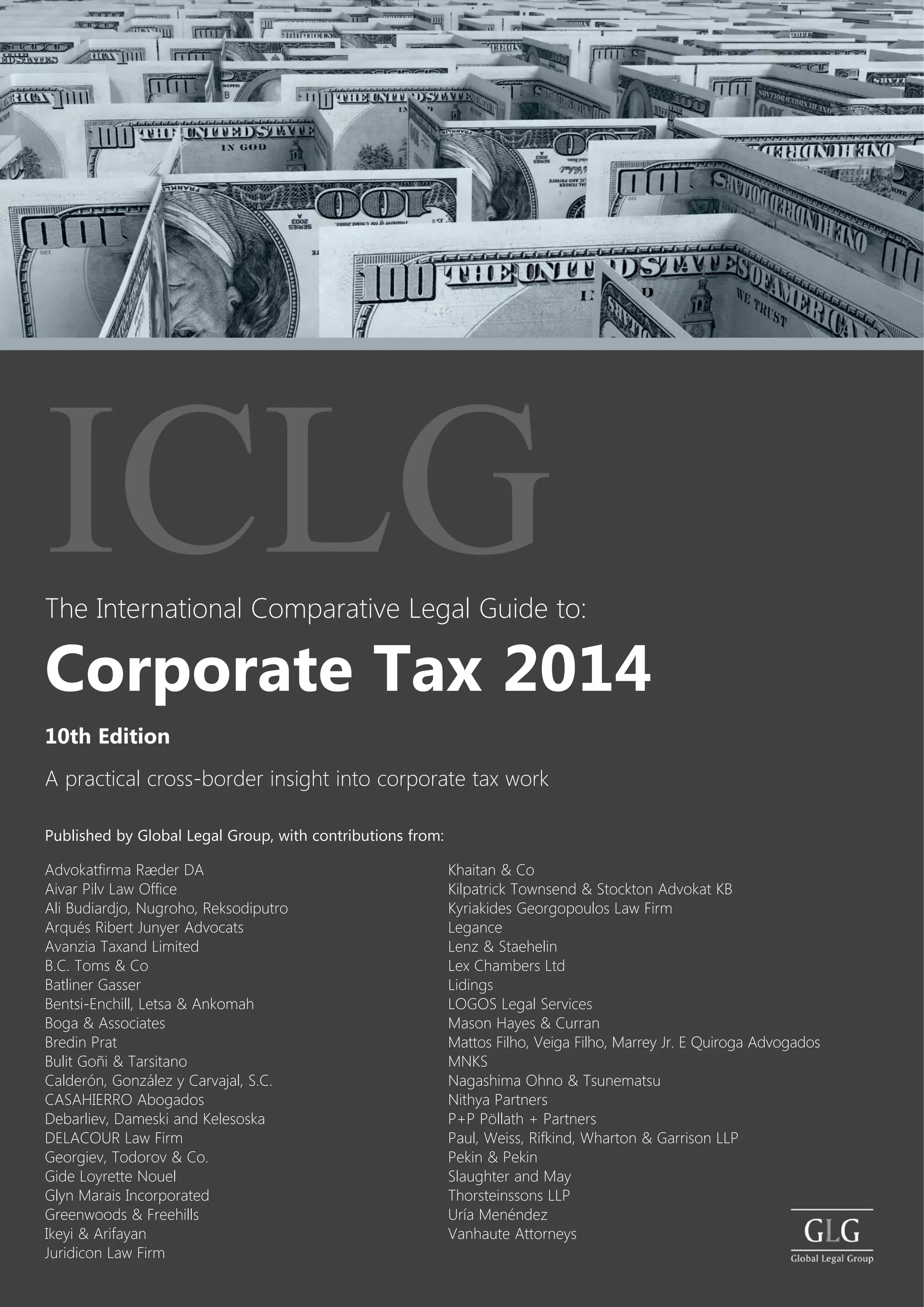 The International Comparative Legal Guide to Corporate Tax 2014 | PDF