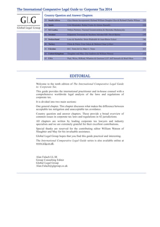 The International Comparative Legal Guide to Corporate Tax 2014 | PDF