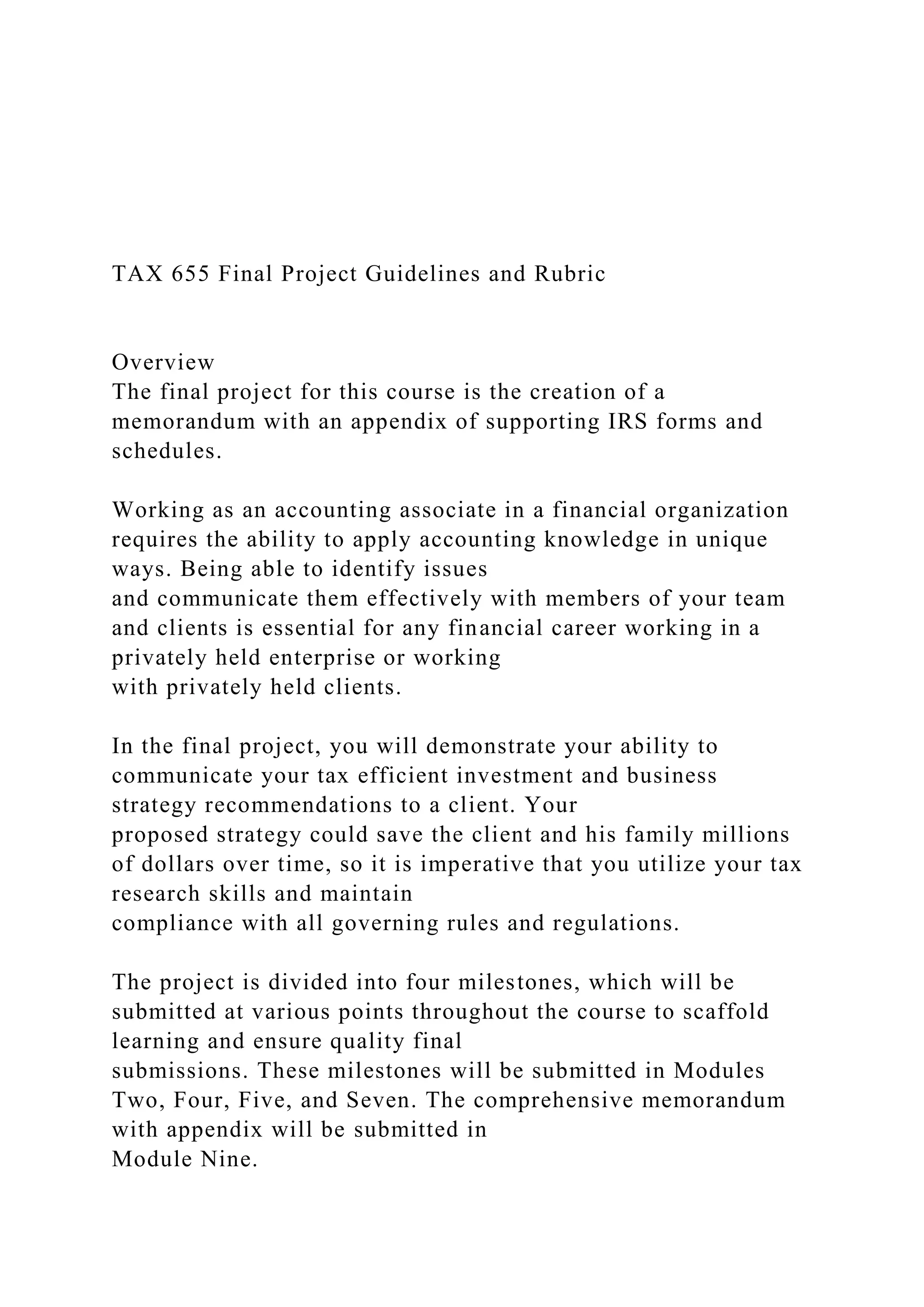 TAX 655 Final Project Guidelines and Rubric Overview .docx