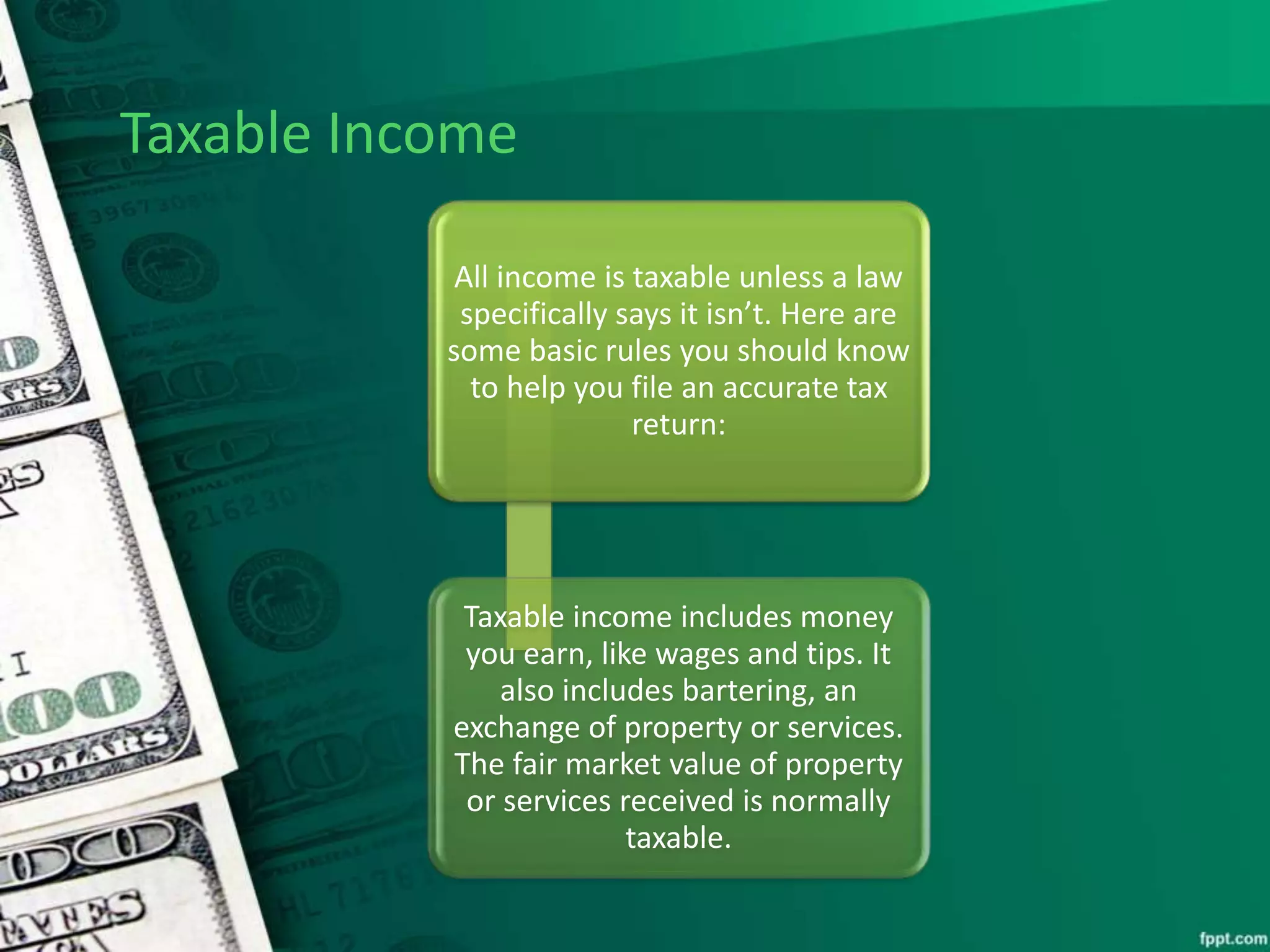 Taxable Income vs Nontaxable Income | PPTX