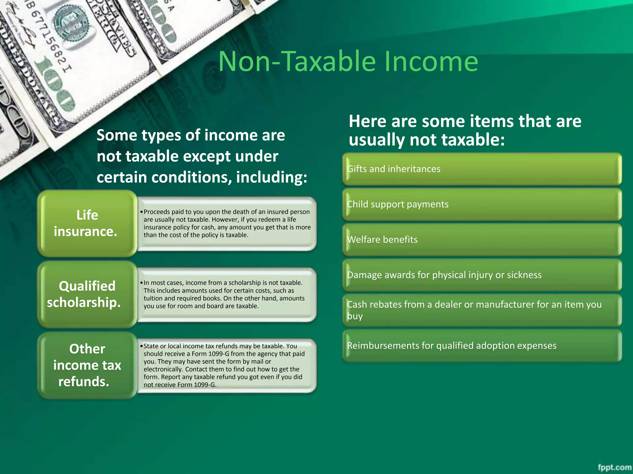 Taxable Income vs Nontaxable Income | PPTX