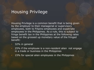 Taxable Fringe Benefits | PPTX