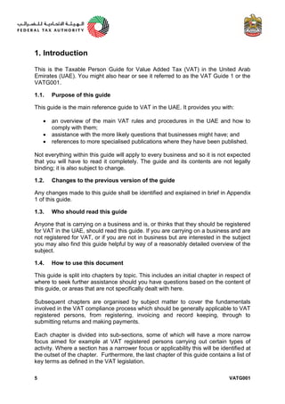 VAT in UAE: FTA has issues a Guide for Taxable Person | PDF