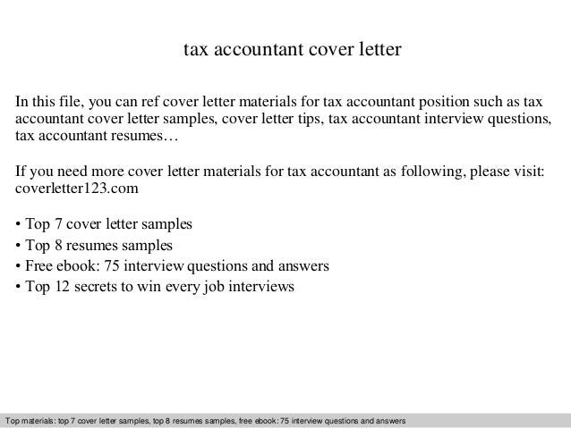 Tax accountant cover letter