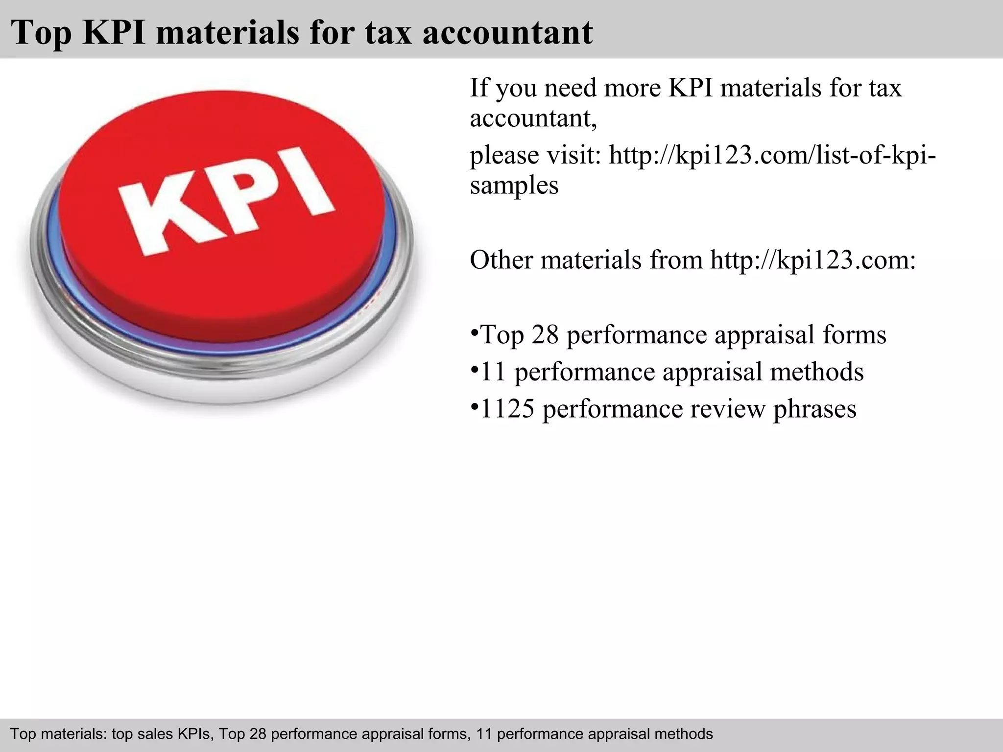 Tax accountant kpi | PPT