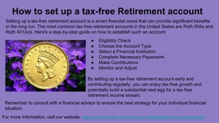 Tax advantaged Retirement accounts - Satori Traders | PPTX